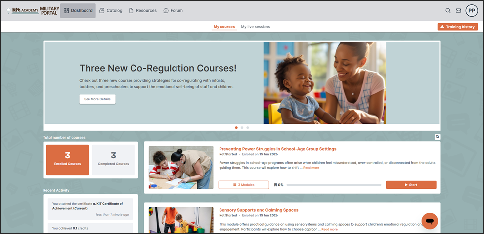 New KIT Academy User Interface (January 2026) – Kids Included Together